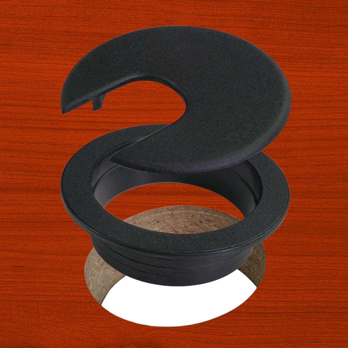Snapklik.com : Desk Grommet Desk Hole Covers 2 Inch Black Plastic ...