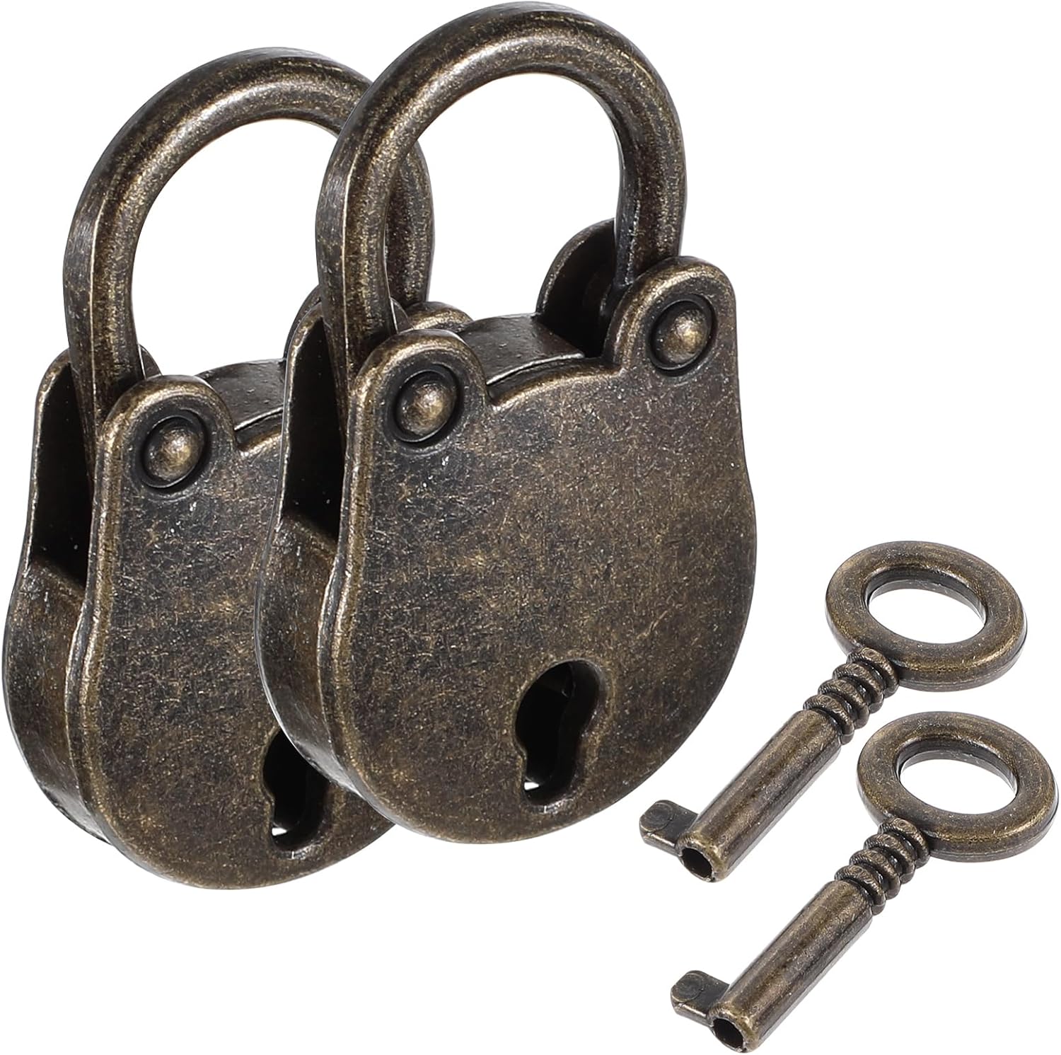 Grevosea 2 Pcs Mini Antique Padlock, Bear Head Shaped Padlock with Key ...