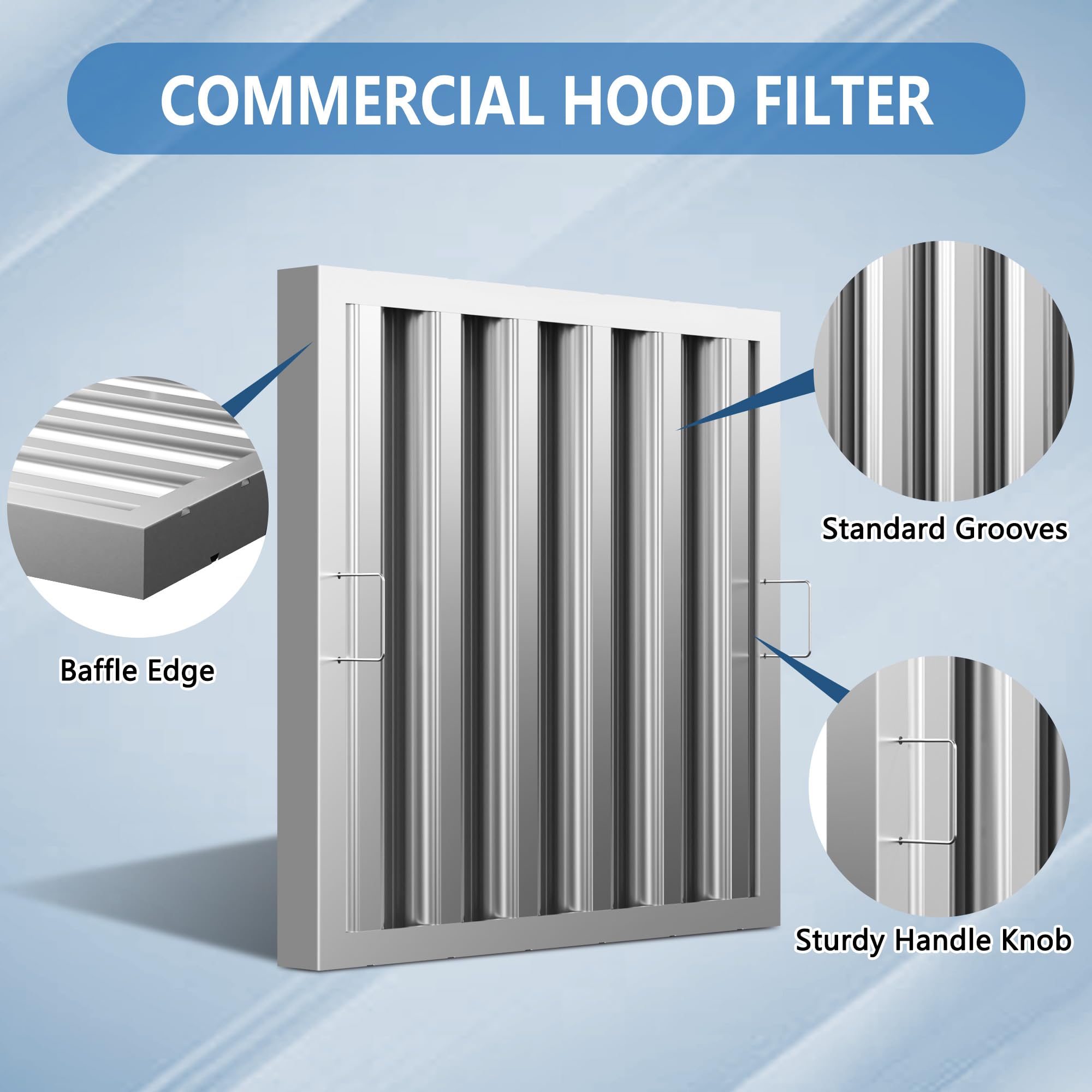 Snapklik.com : Stainless Steel Commercial Kitchen Hood Filter 19.5W X ...