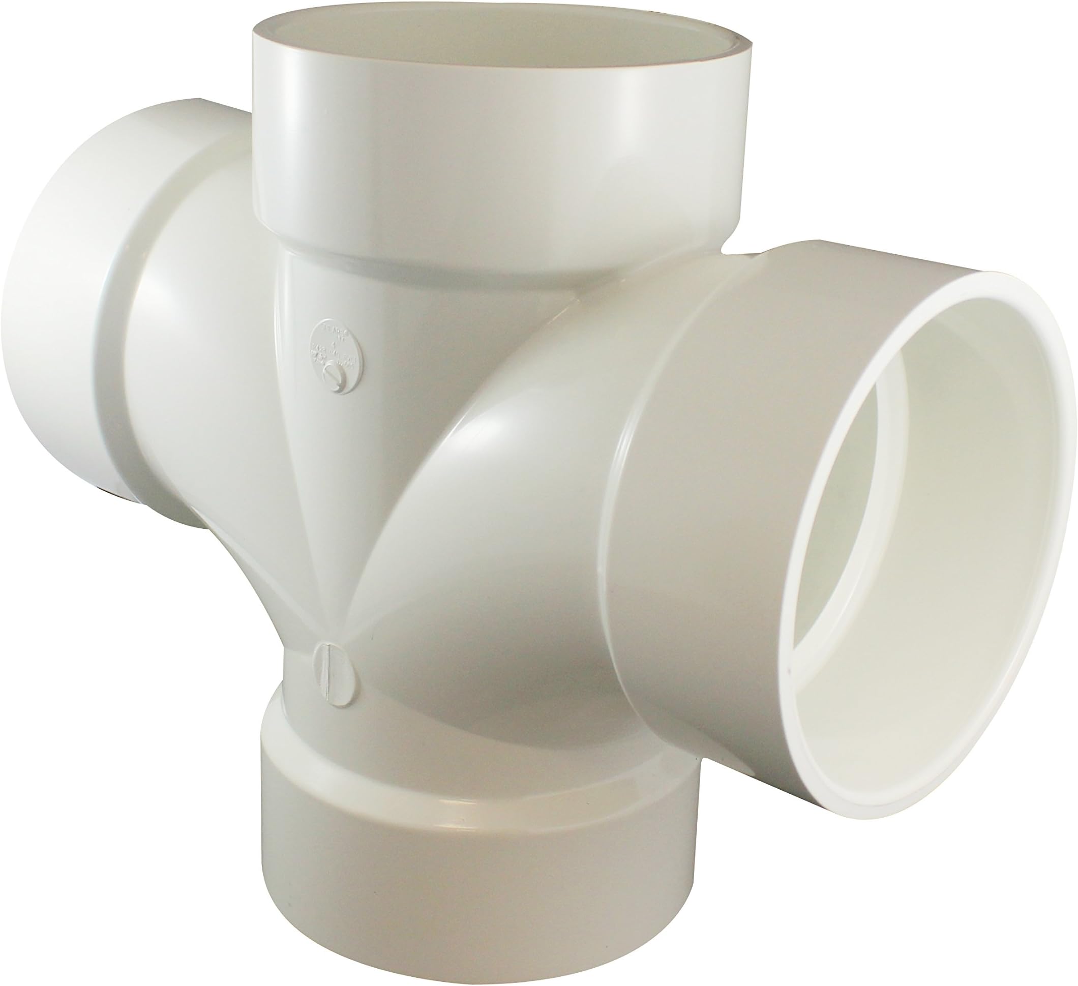 Amazon.com: Canplas 192185 PVC DWV Double Sanitary Tee, 4-Inch ...
