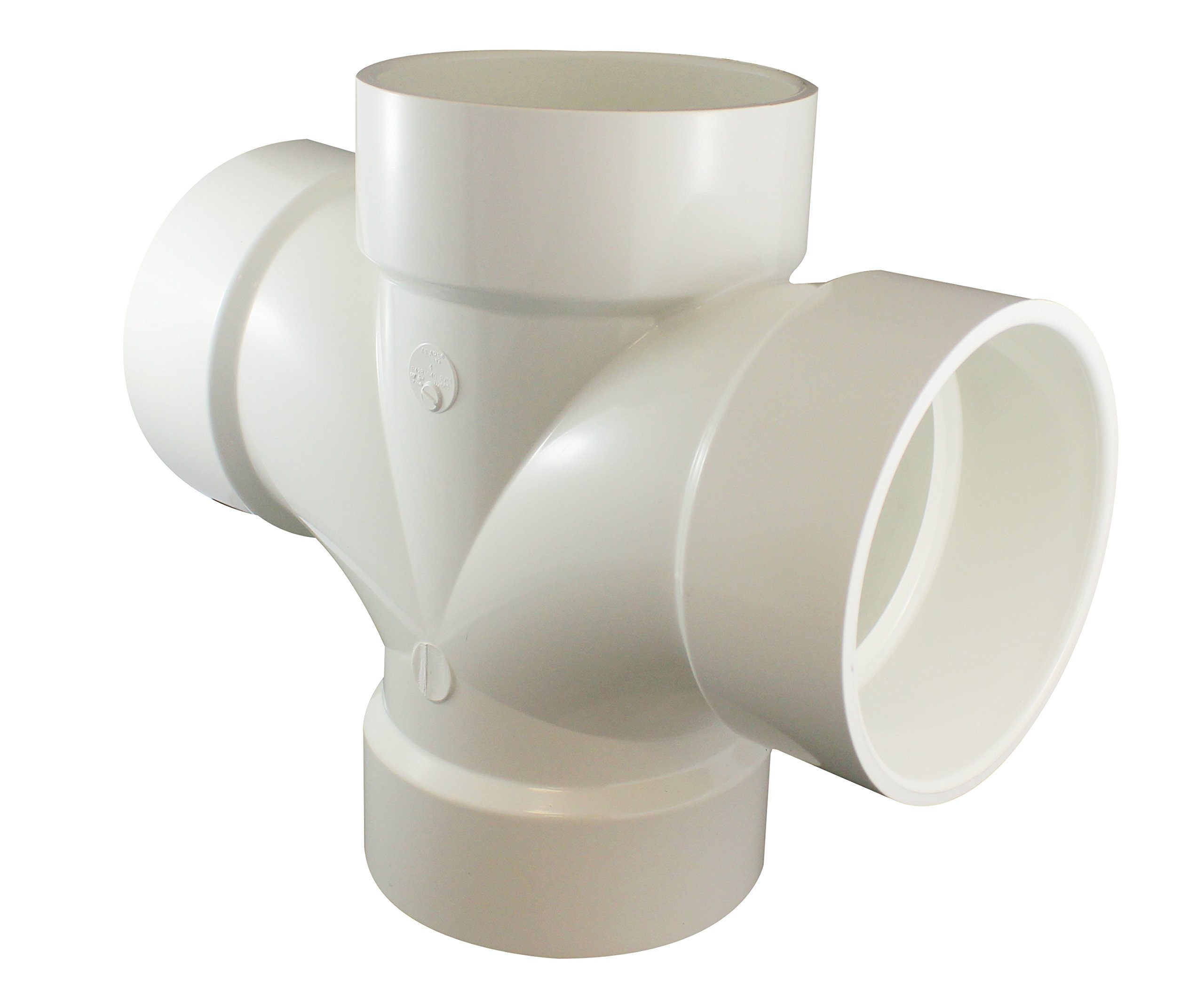 Amazon.com: Canplas 192185 PVC DWV Double Sanitary Tee, 4-Inch ...