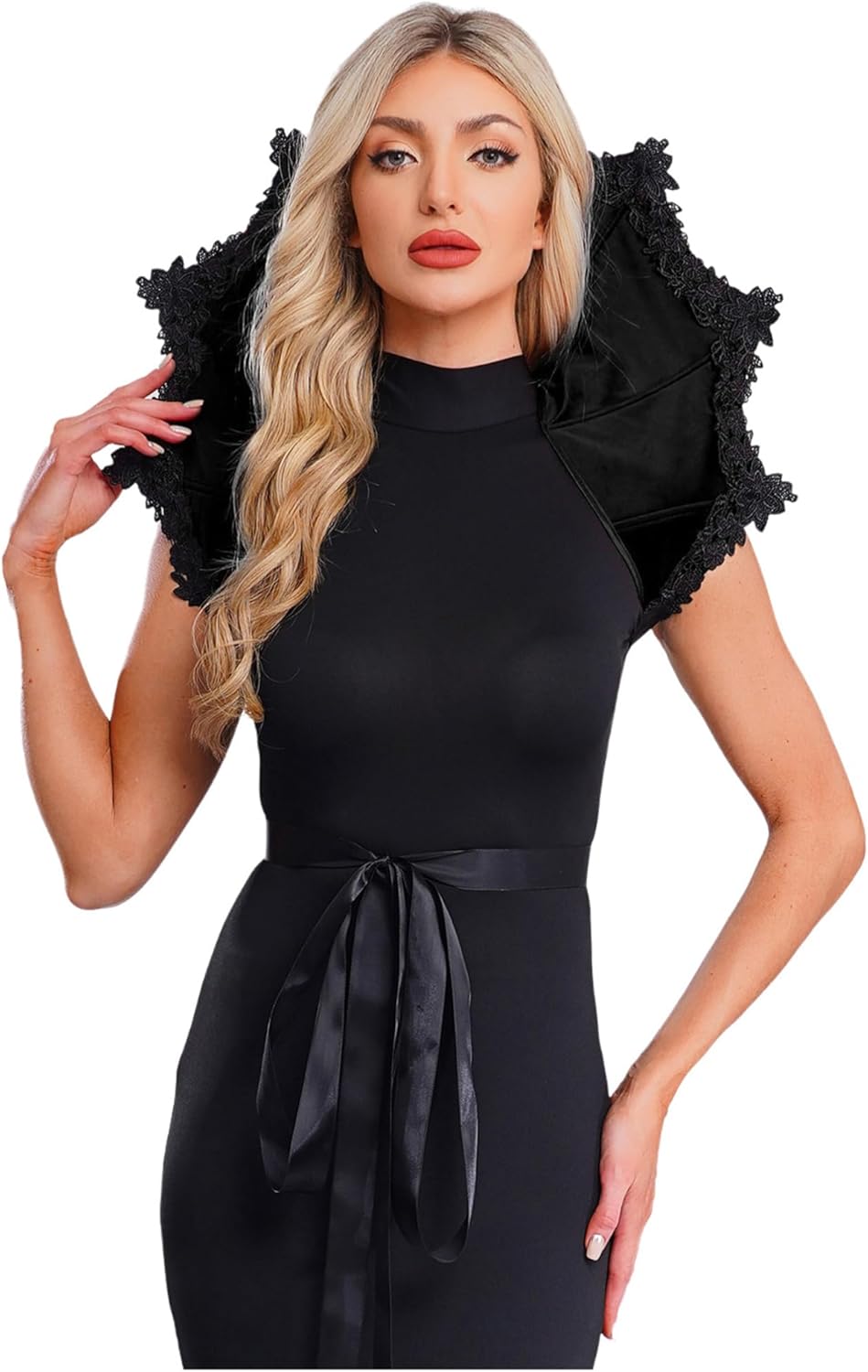 YiZYiF Unisex Victorian Vampire Collar Halloween Boned Stand Up Collar ...