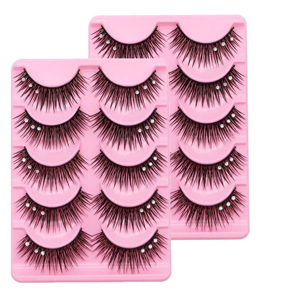 Amazon.com: 10pair Diamond False Eyelashes for Makeup, False Eyelashes ...