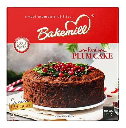 Bakemill Real Plum Cake, Premium Fruit and Nut Cake, 350g : Amazon.in ...