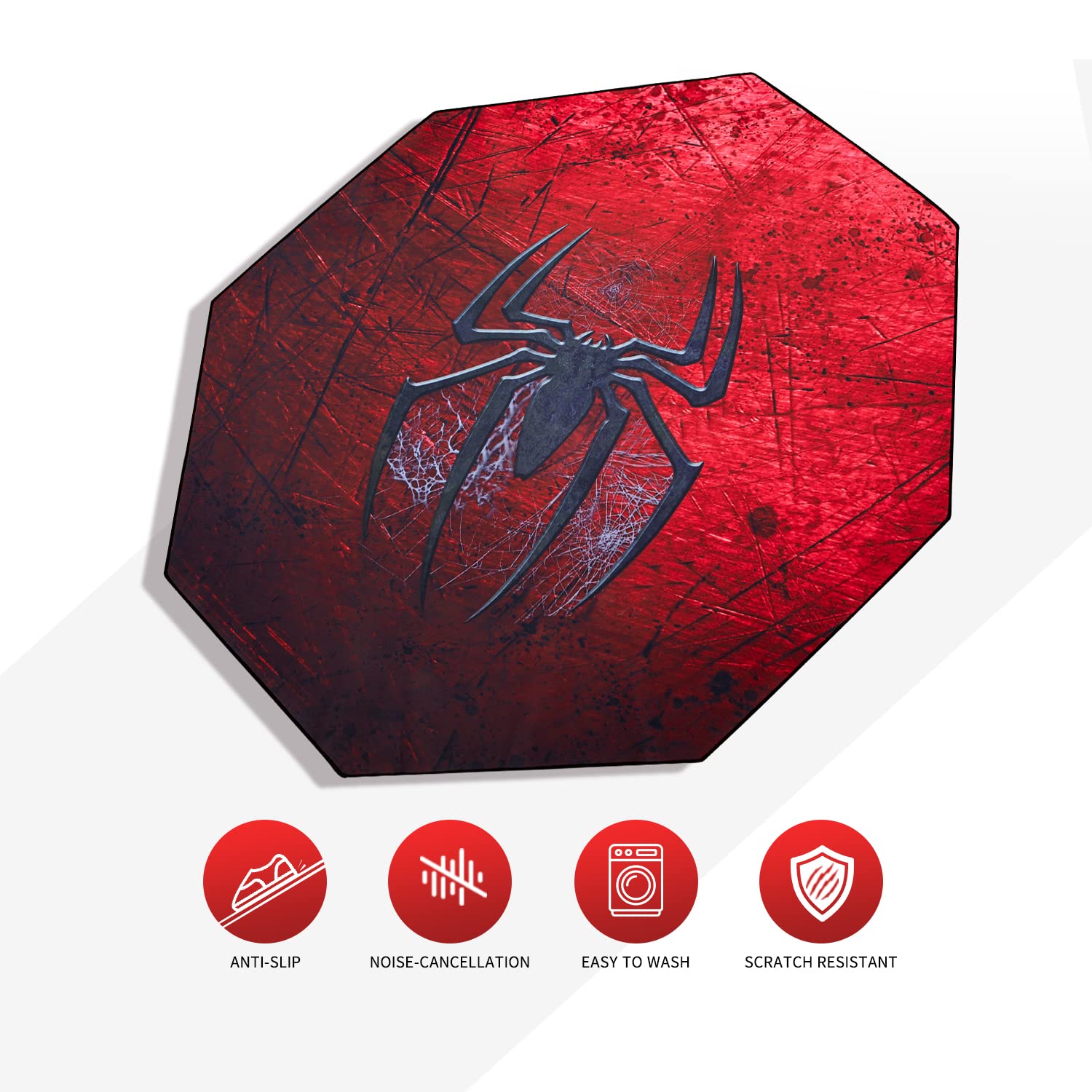 IBETTO 51x51 inches Large Gaming Chair Octagon Carpet Natural Rubber ...