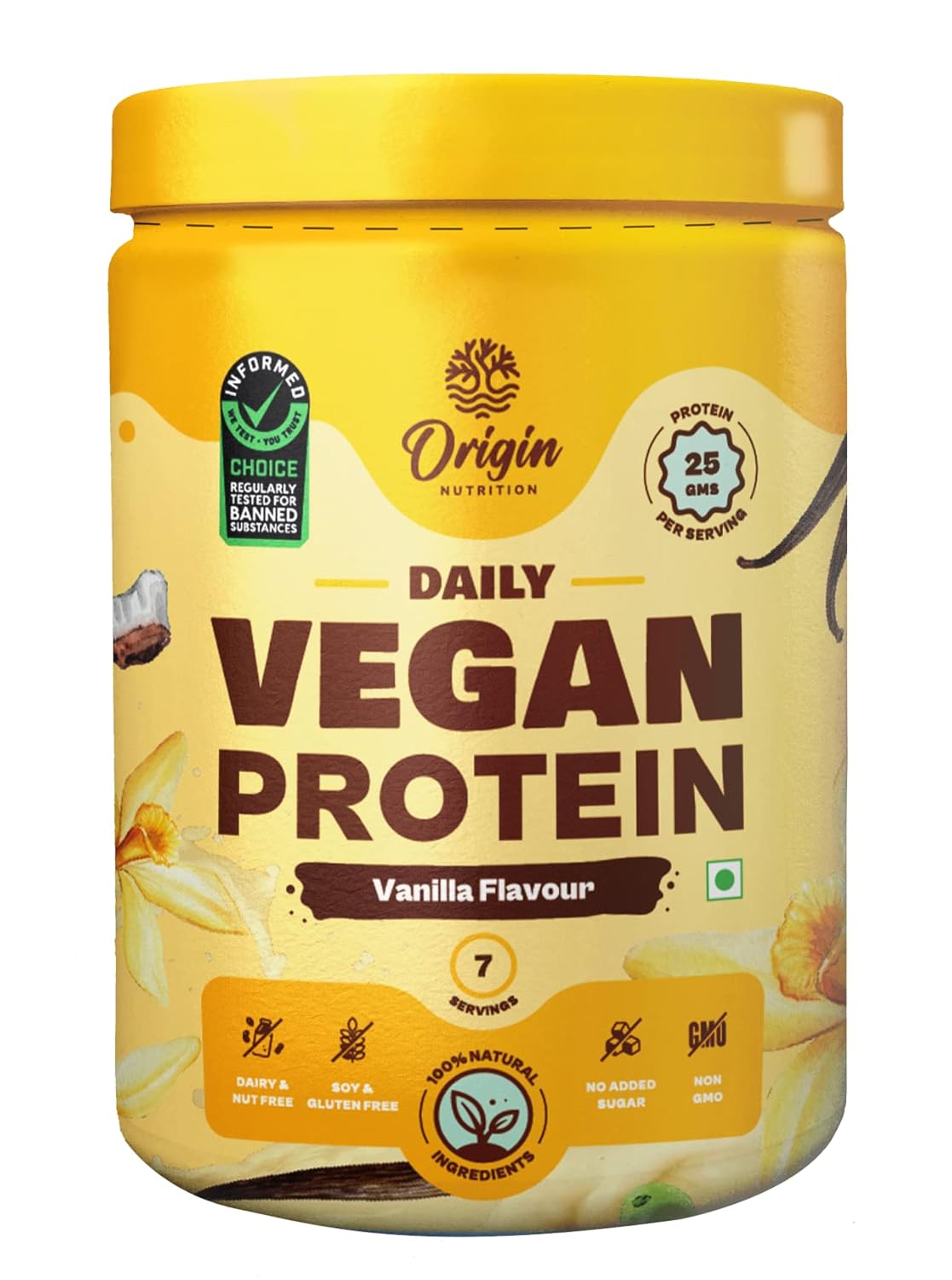 Origin Nutrition 100% Natural Vegan Protein Powder, Easy to Digest ...