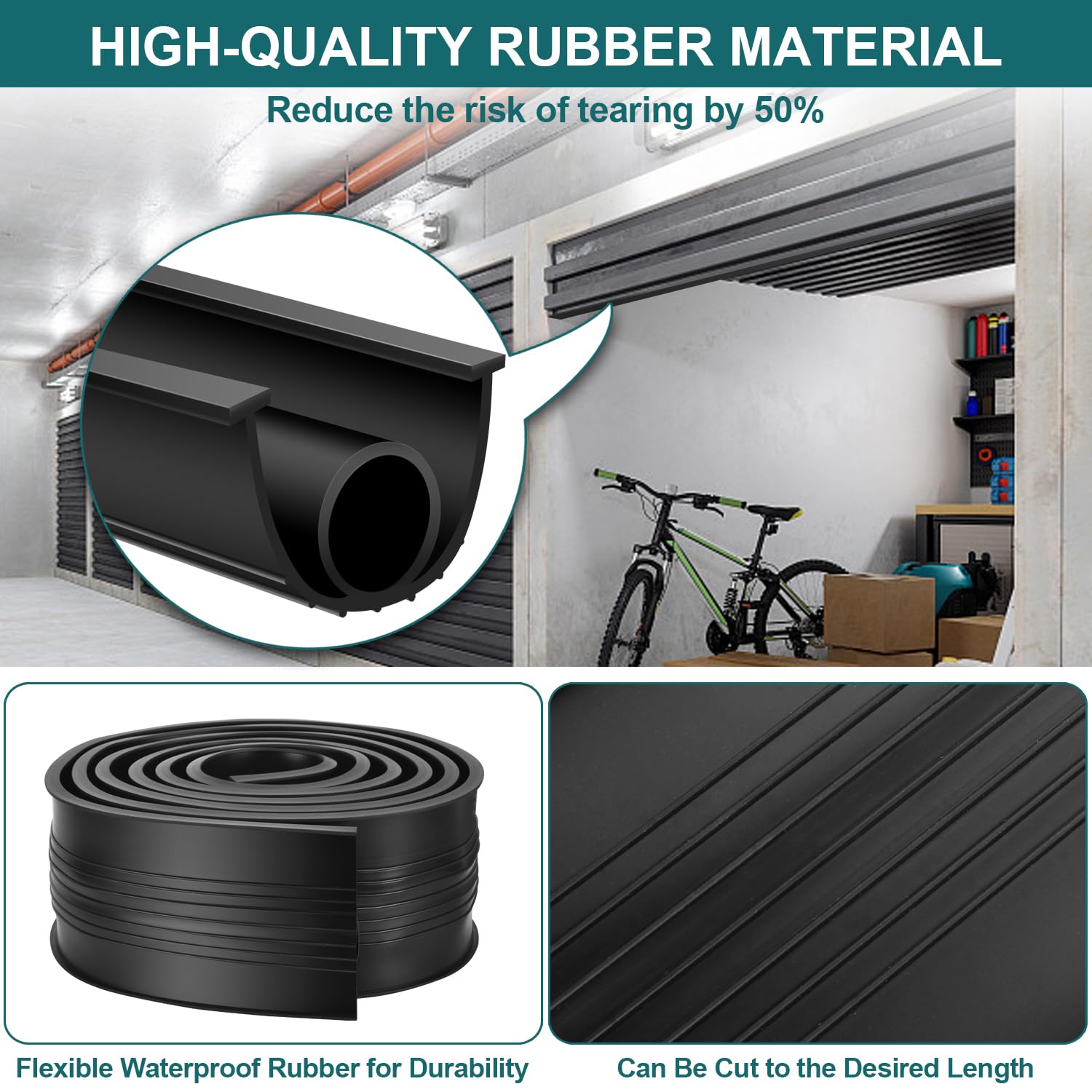 Door Seal Universal Garage Door Rubber Seal Bottom And Side Rubber Seal ...
