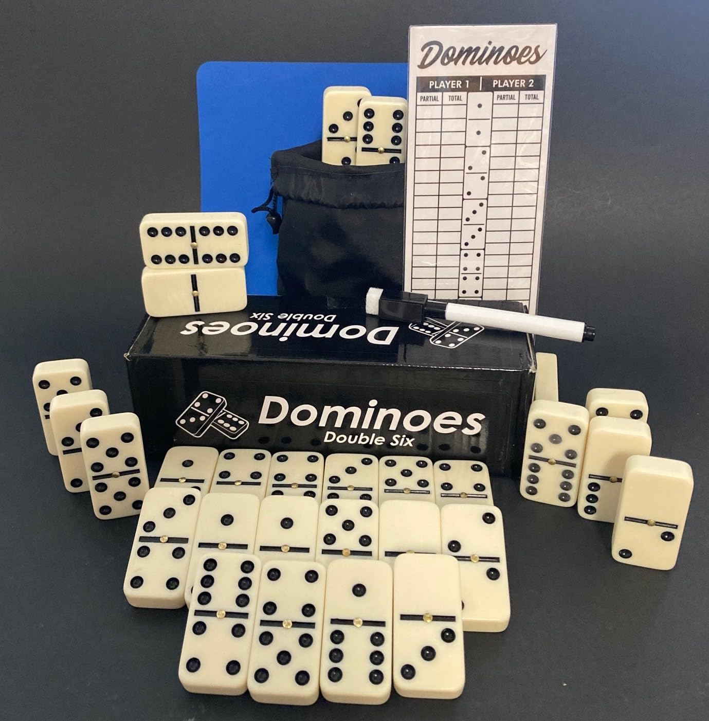 Amazon.com: Large Adult Size Dominoes Double six Tile Game Comes in ...