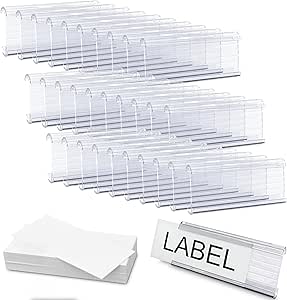 NATIKON Wire Plastic Shelf Label Holders, Plastic Rack Label Clip ...