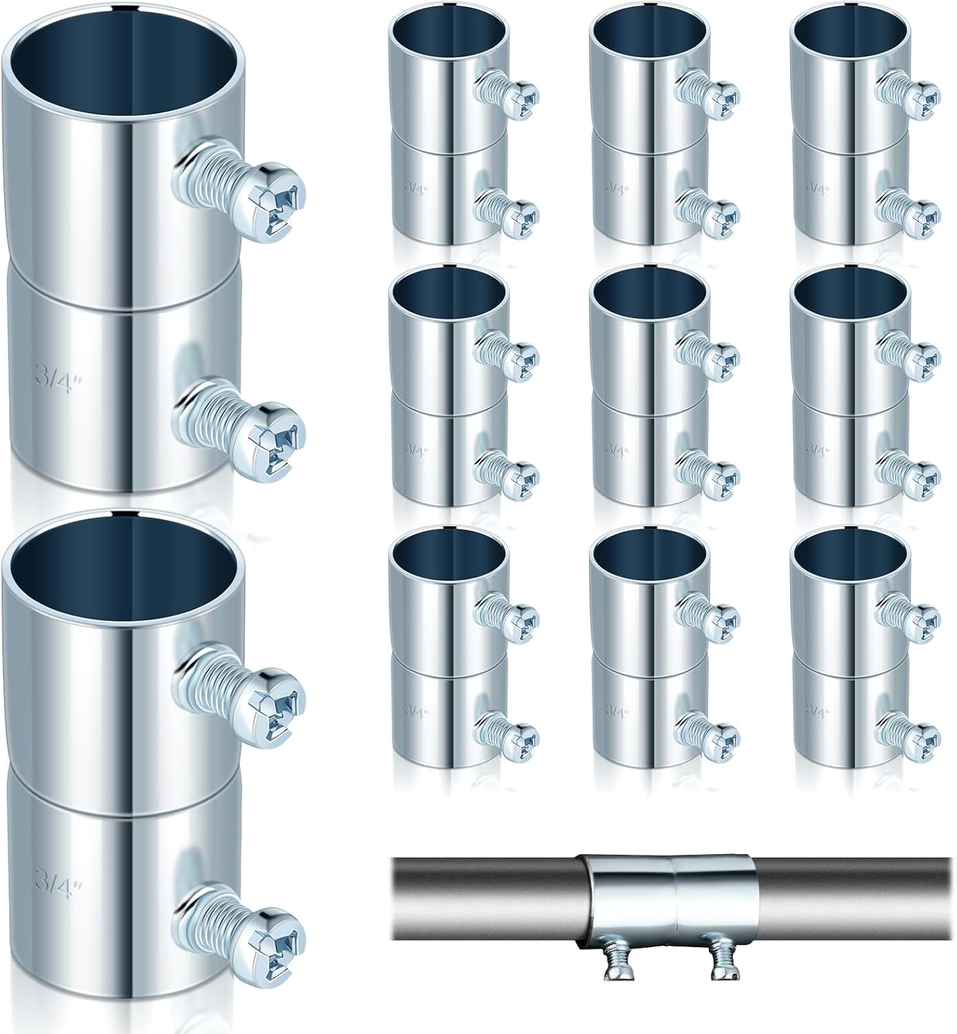 Gisafai 10 Pc 3/4 EMT Coupling Conduit Fittings Screw Coupling for 3/4 ...
