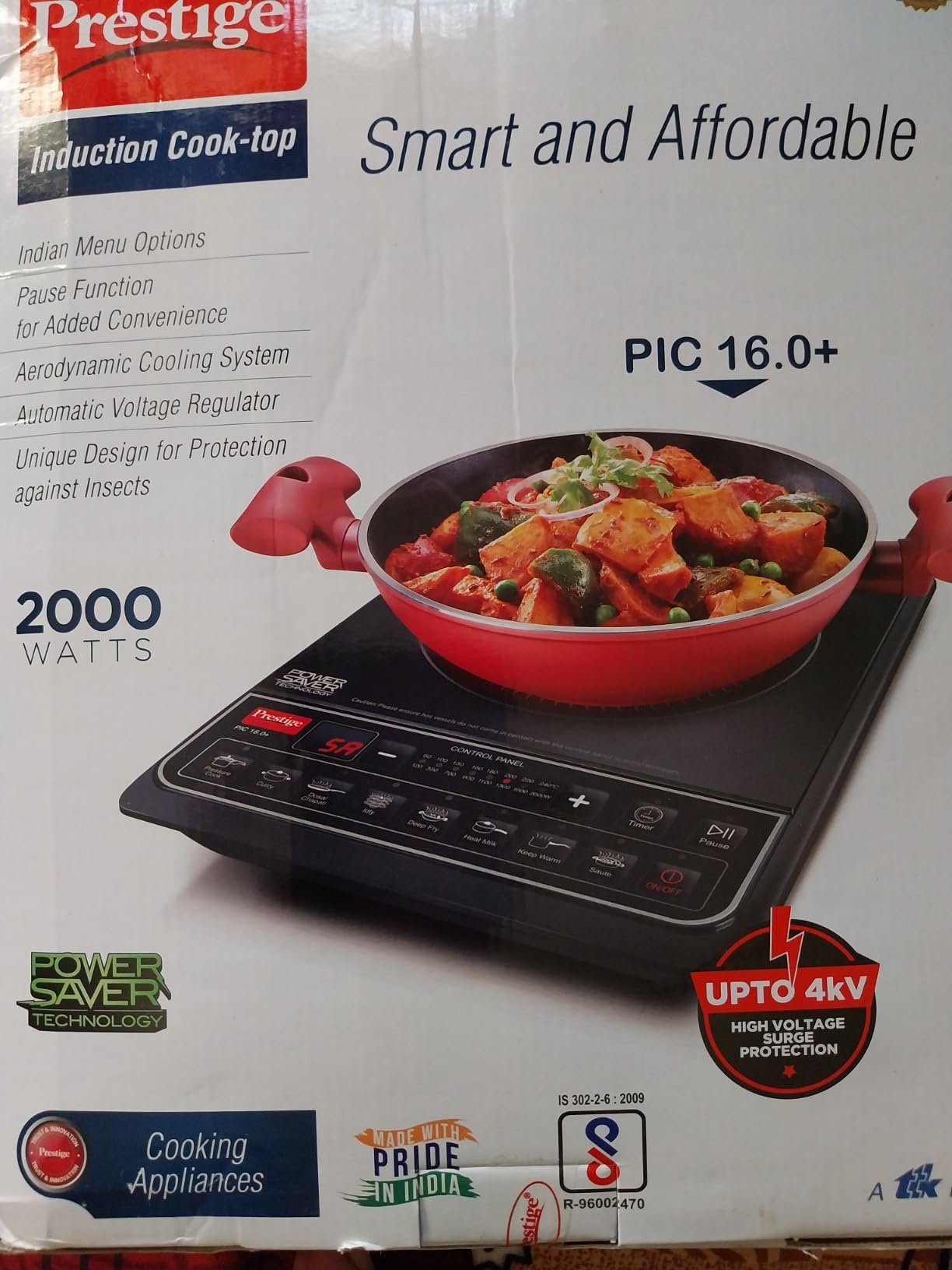 Prestige PIC 16.0 plus 2000 Watts Induction Cooktop|Indian Menu Option ...