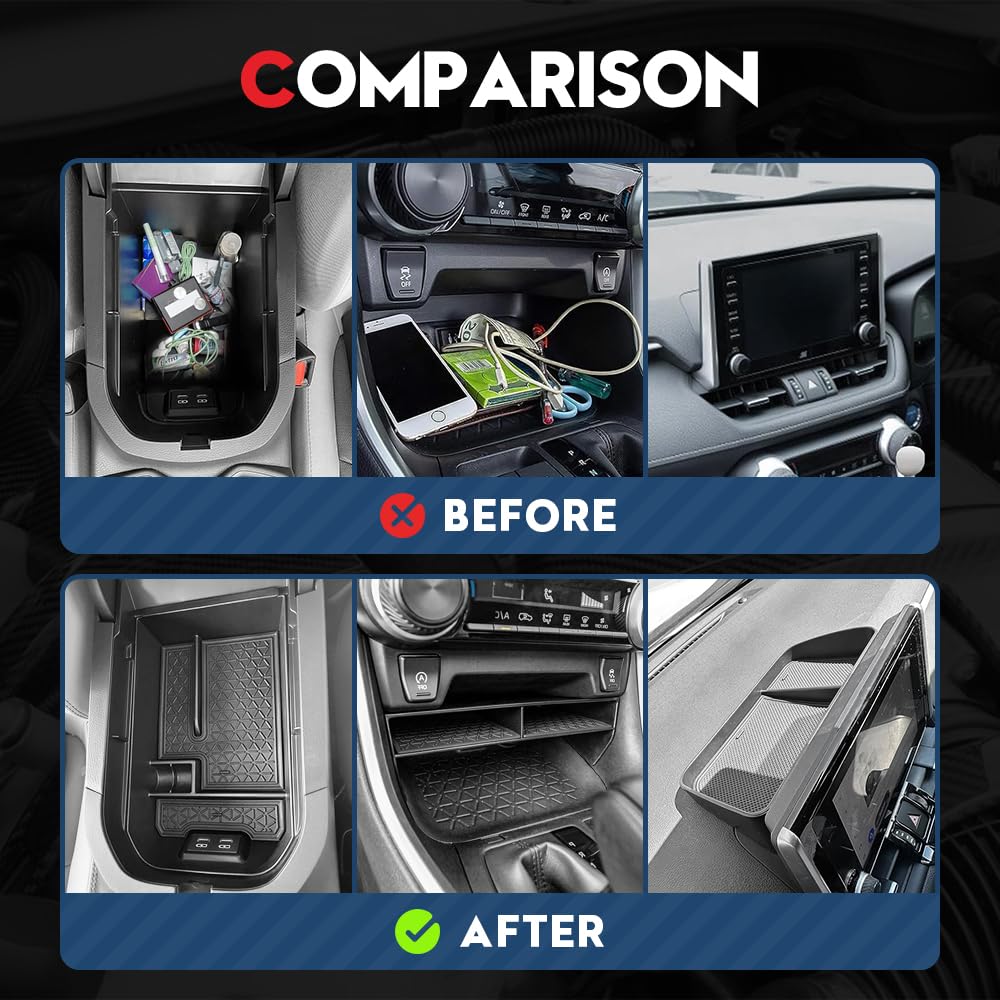 Snapklik.com : 3pcs Center Console Organizers Car Accessories For ...