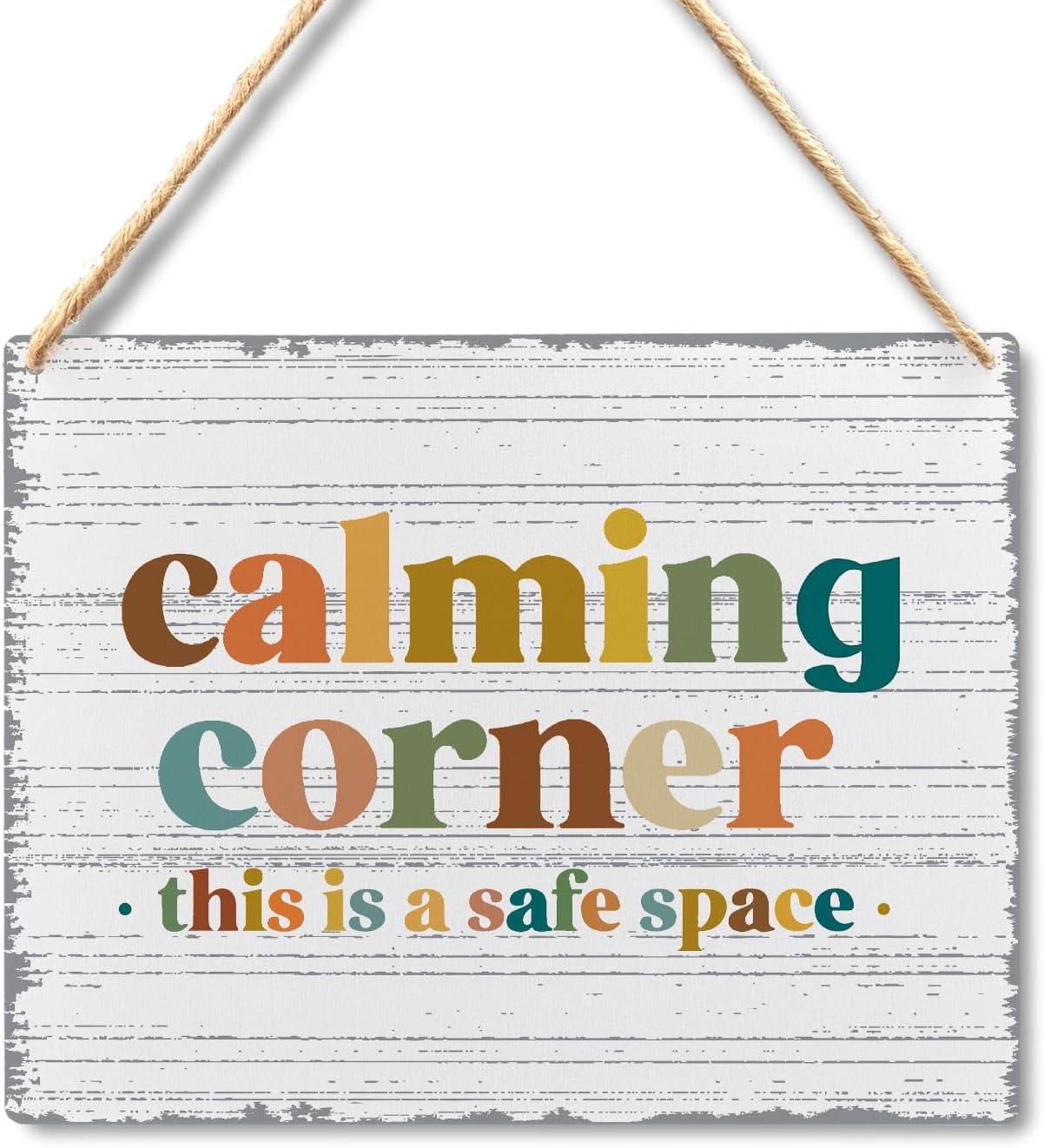 Amazon.com: Absnfatu Calming Corner Hanging Wood Sign - Safe Space ...