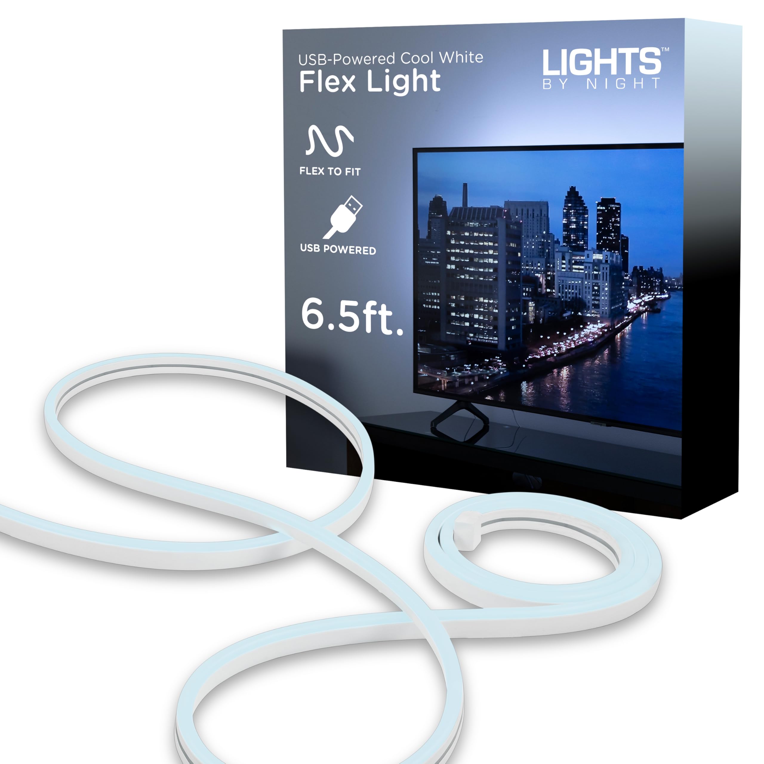 Amazon.com: Lights by Night Neon Rope Light, 6.5ft, Cool White Light ...