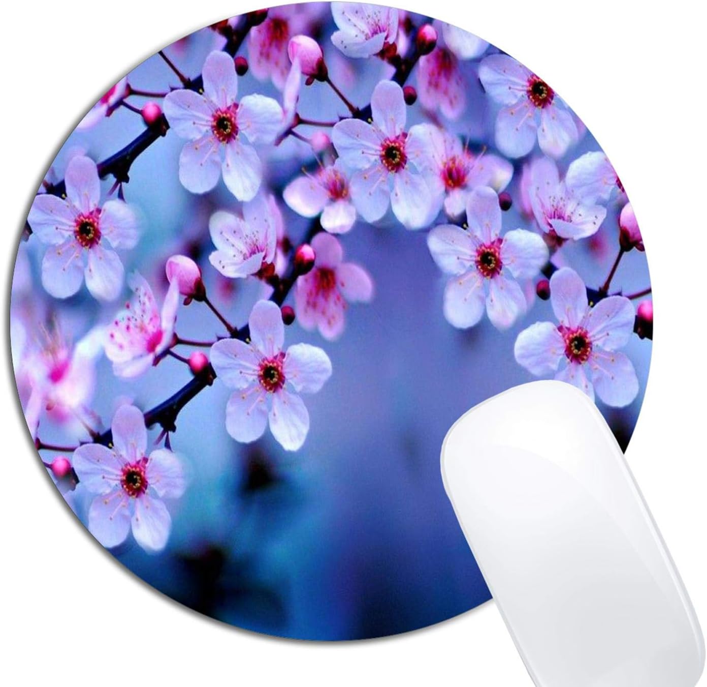 Amazon.com: Beautiful Flowers Mouse Pad Round Non-Slip Rubber Mousepad ...