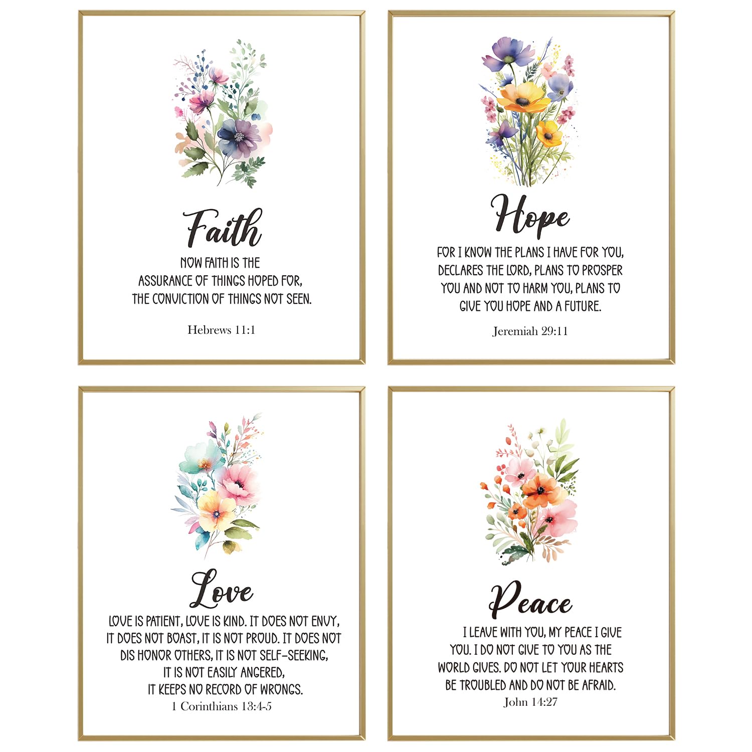 Biblical Inspirational Wall Art Posters - Motivational Bible Verse ...