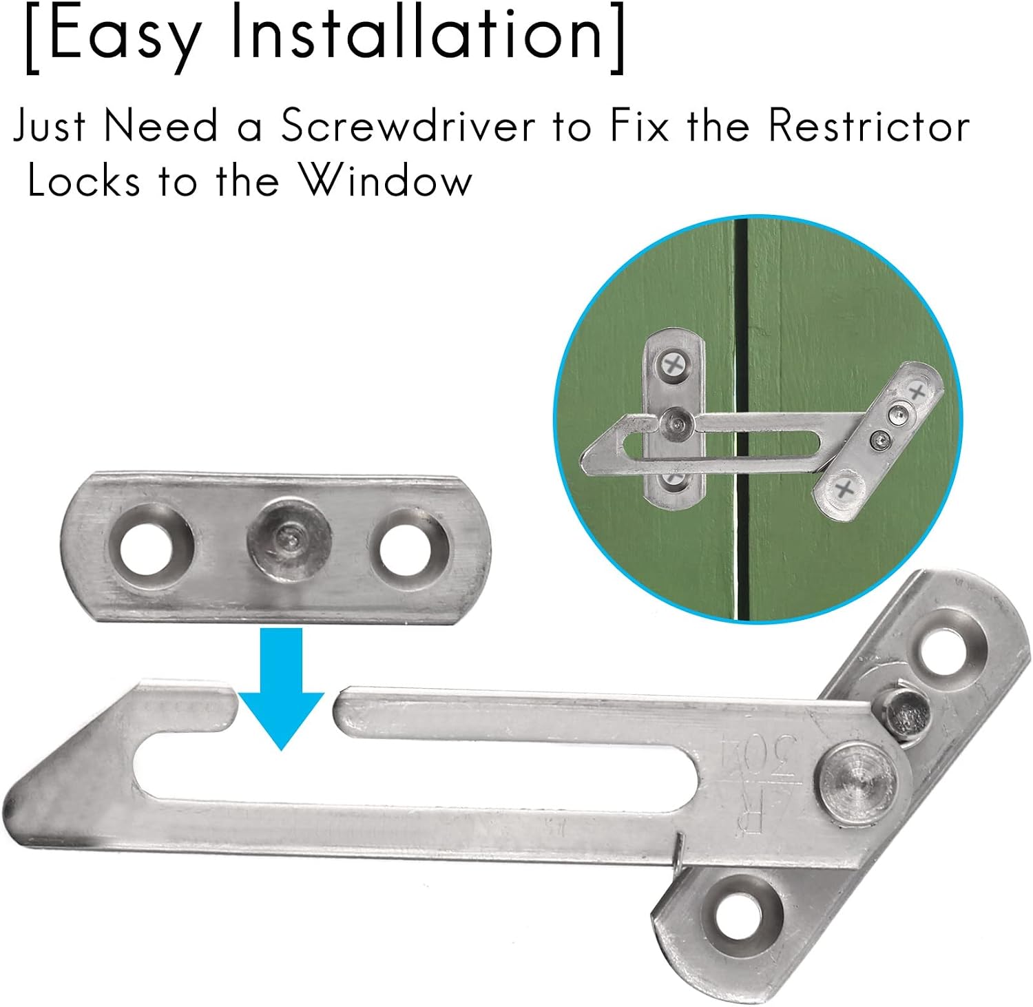 Coycoye 4 Pack Window Restrictor Locks Window Restrictor Hook Steel ...