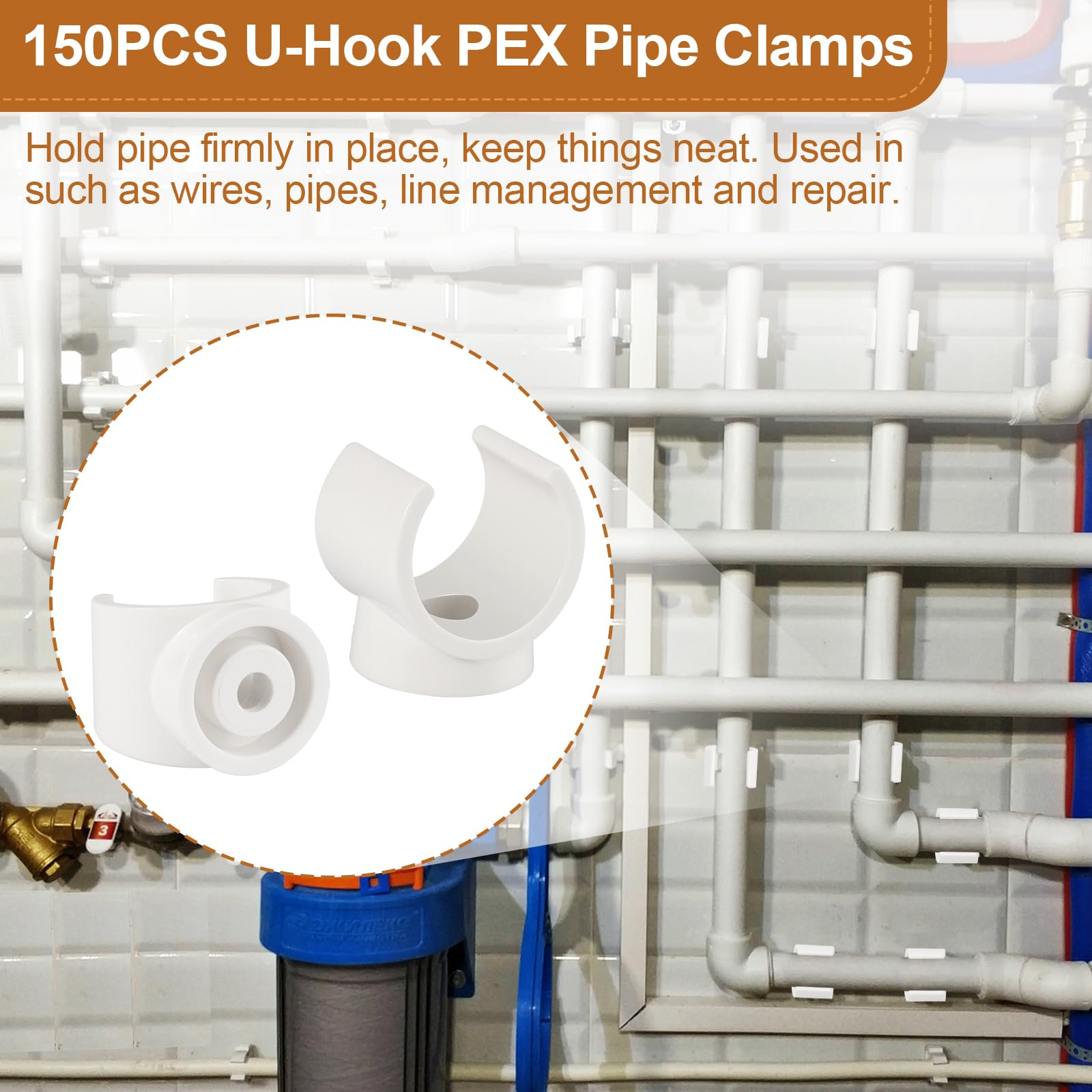 Snapklik.com : PEX Pipe Clamp Clip, 1/2 Inch PEX Clamp For PVC Water ...