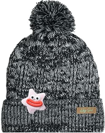 Amazon.com: EDTREK Hey Girl Winter Beanie Hat with Silk Satin Fleece ...