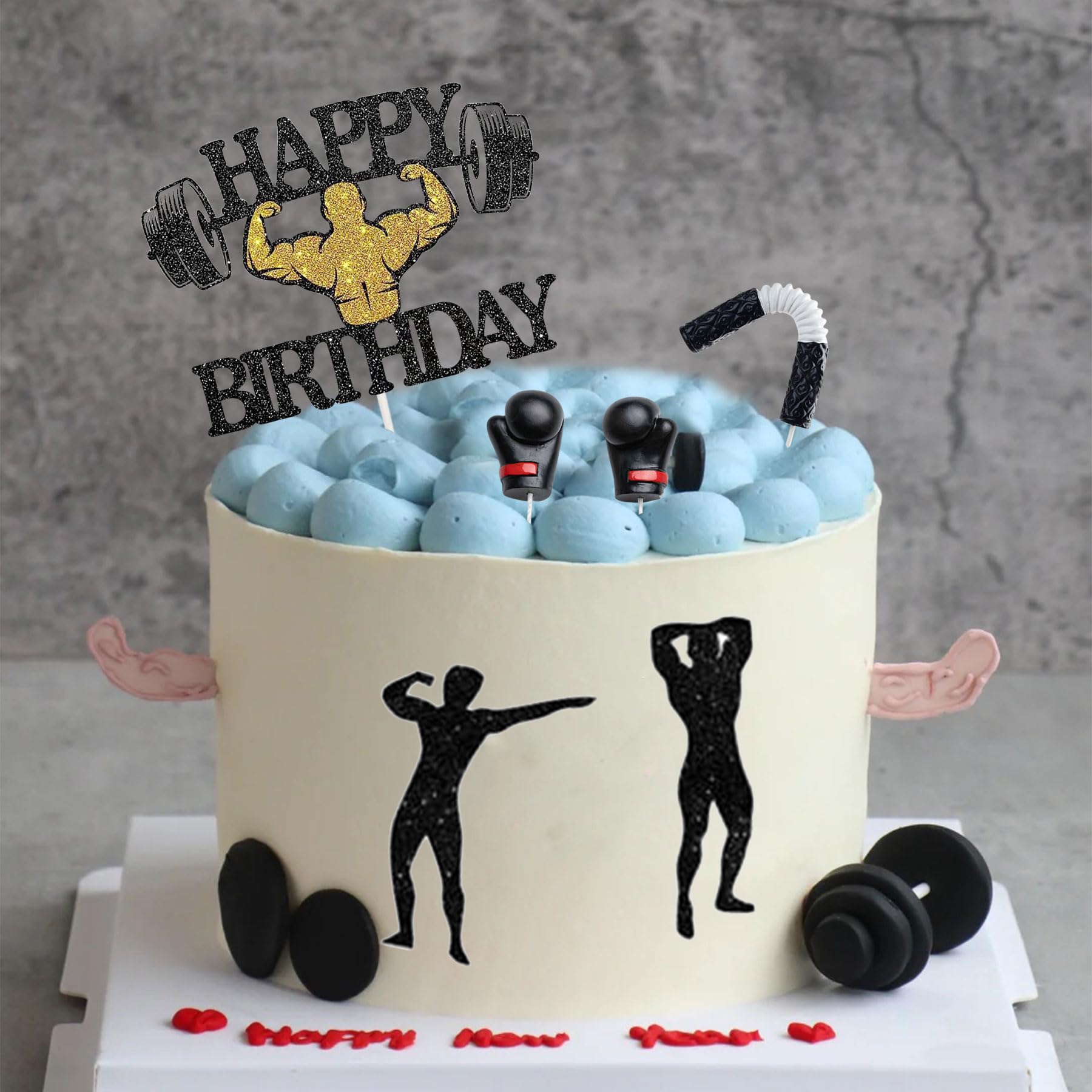 Snapklik.com : 5Pcs Fitness Cake Topper Boxing Cake Toppers Gym Cake ...