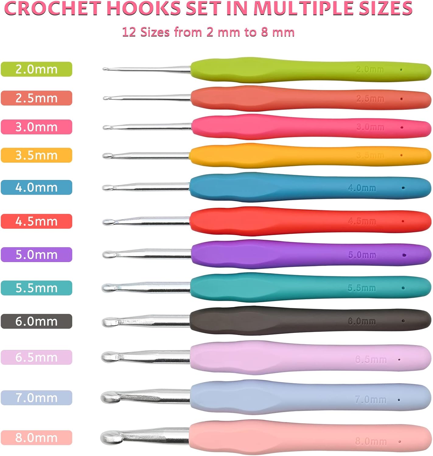 Sarsumir Crochet Hooks Set, 45 Pcs Crochet Kits for Beginners Adults ...