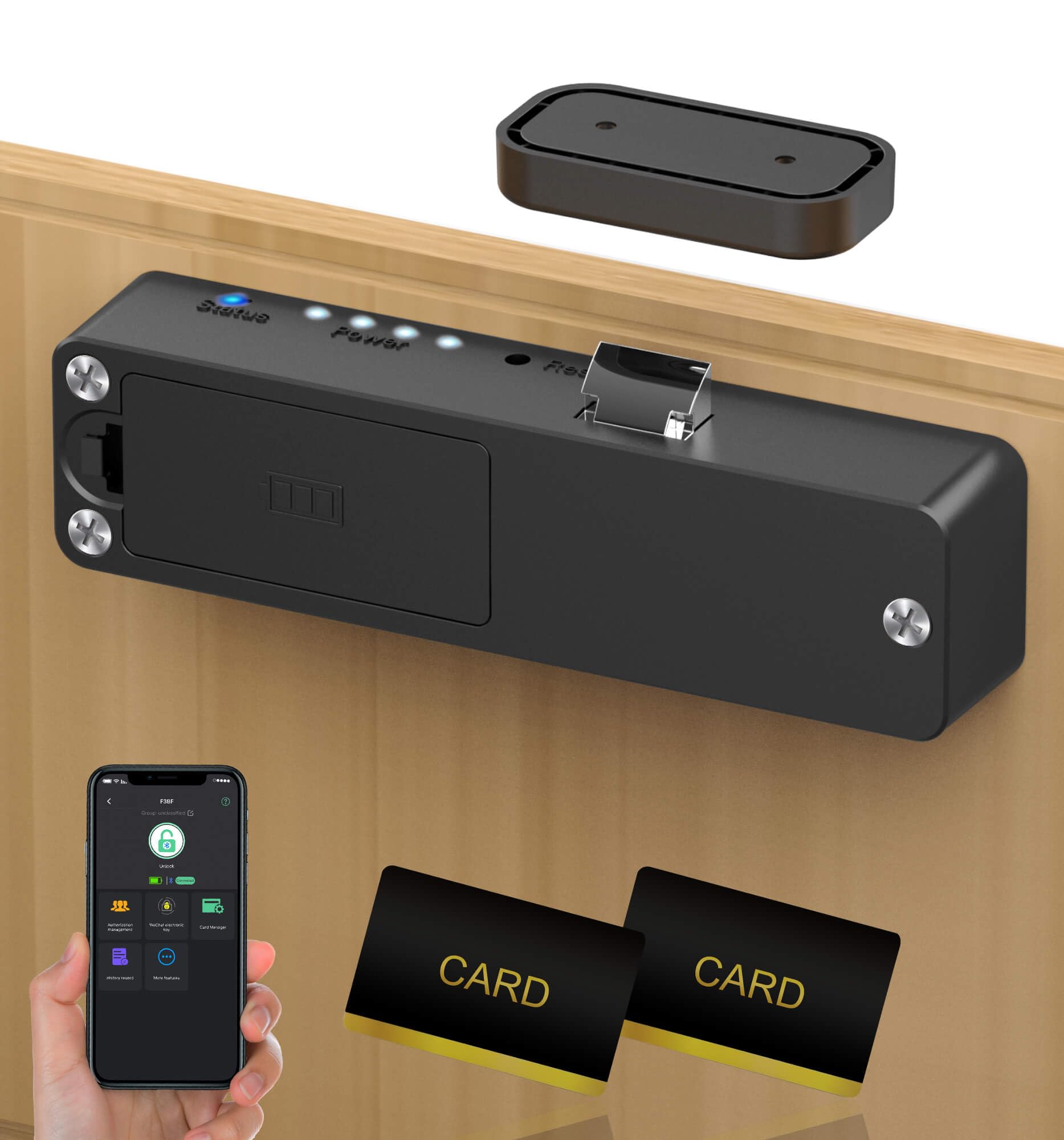 Amazon.com: Smart Cabinet Lock, Anweller Hidden No Drill Keyless ...