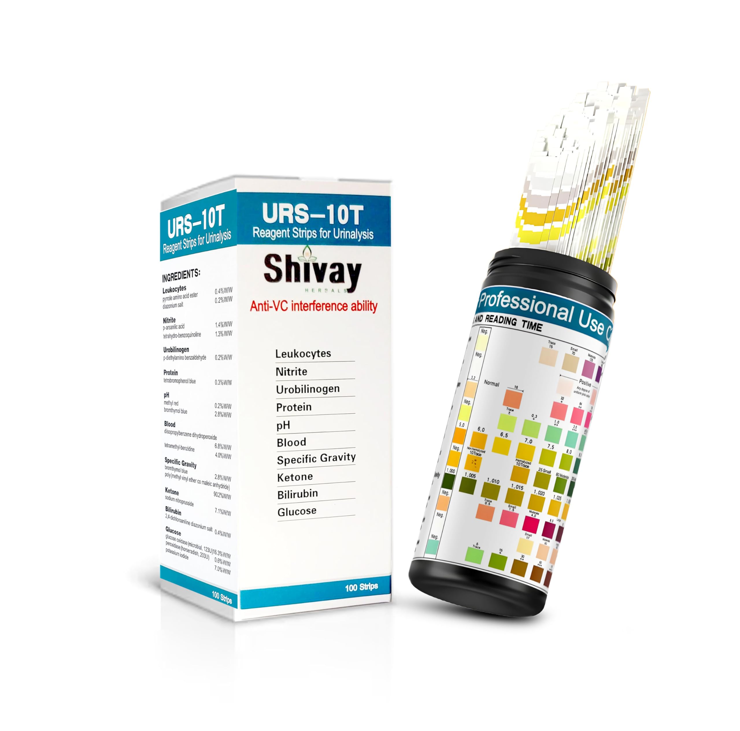 100 x 10-in-1 Urinalysis Urine Test Strips, 10 Parameters Including ...