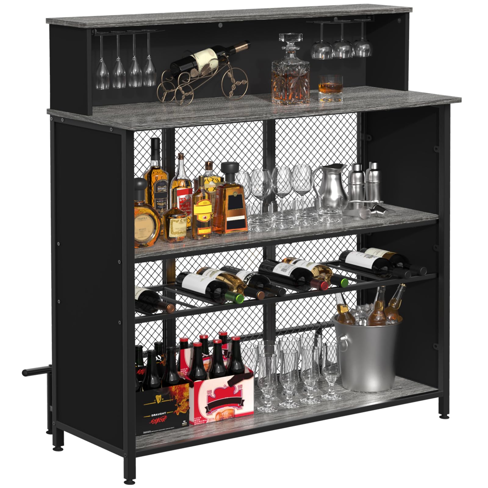 Amazon.com: GDLF Home Bar Unit Mini Bar Liquor Bar Table with Storage ...
