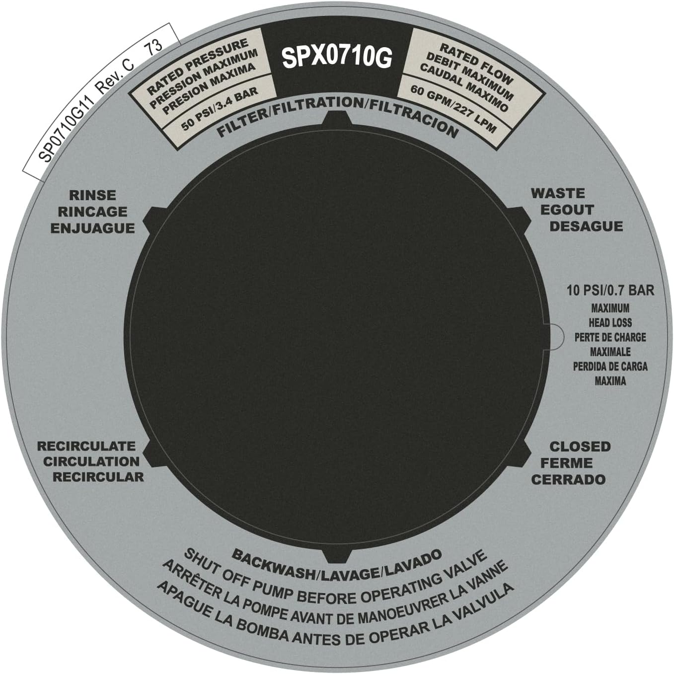 Amazon.com: RO6G SPX0710G Label Sticker Replacement Hayward Multiport ...