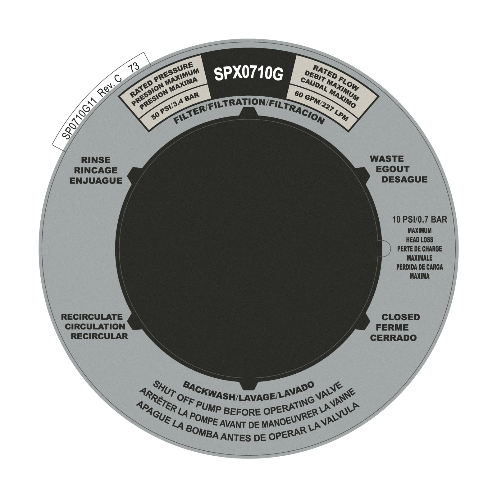 Amazon.com: ArrogantF SPX0710G Label Sticker for Hayward Multiport ...