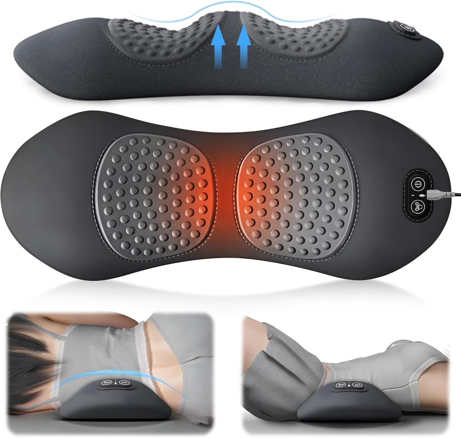 Amazon.com: MEDAMOC 3 in 1 Back Massager, Electric Lumbar Support ...