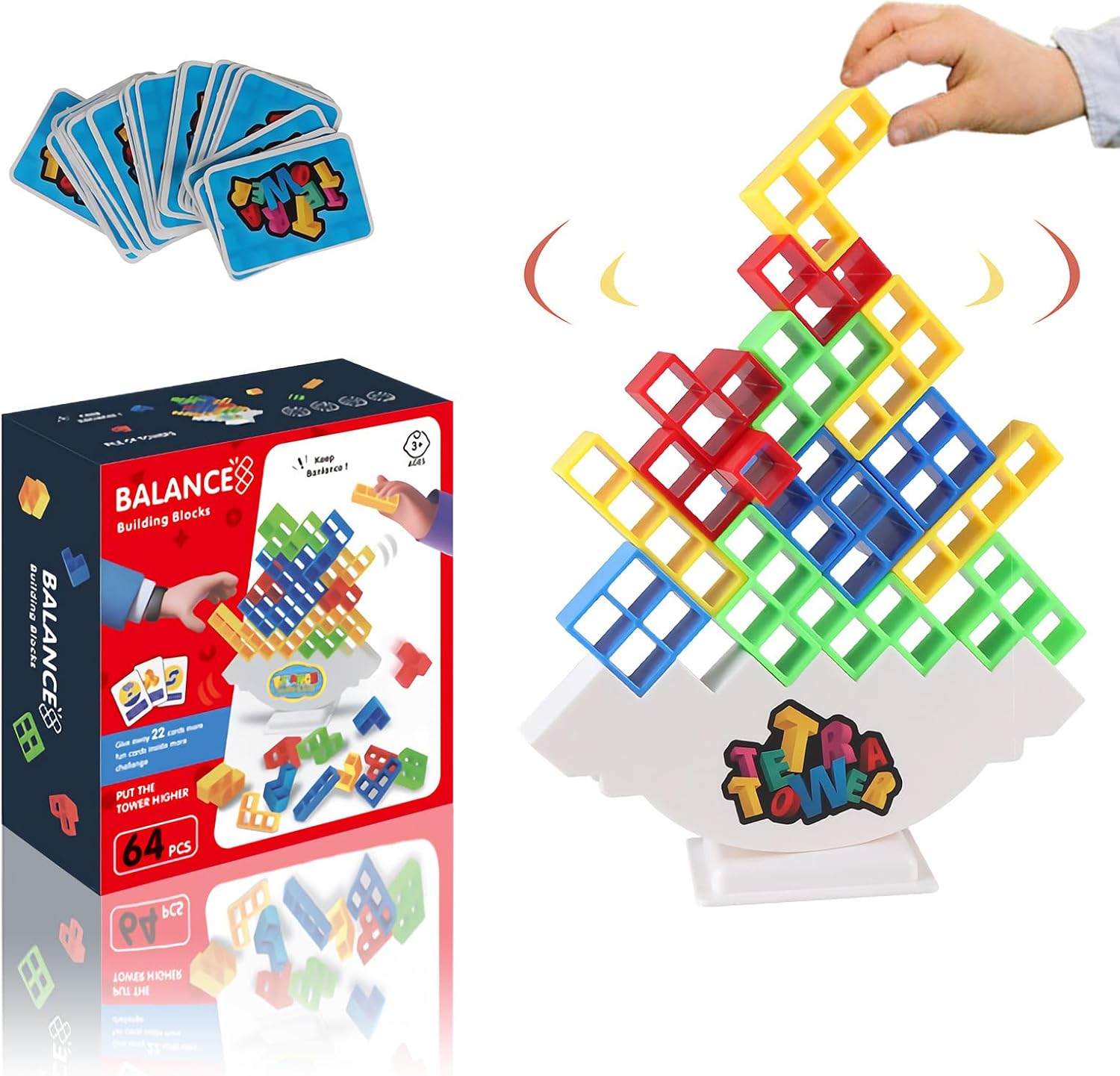 Amazon.com: ETKIN Stack Attack Game Adult Tetra Tower Game Team Tower ...