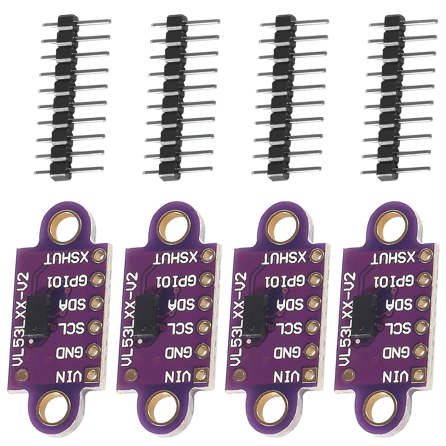 4 x Sensormodul Time-of-Flight ToF Laser Distanzsensor VL53L0X Time of ...