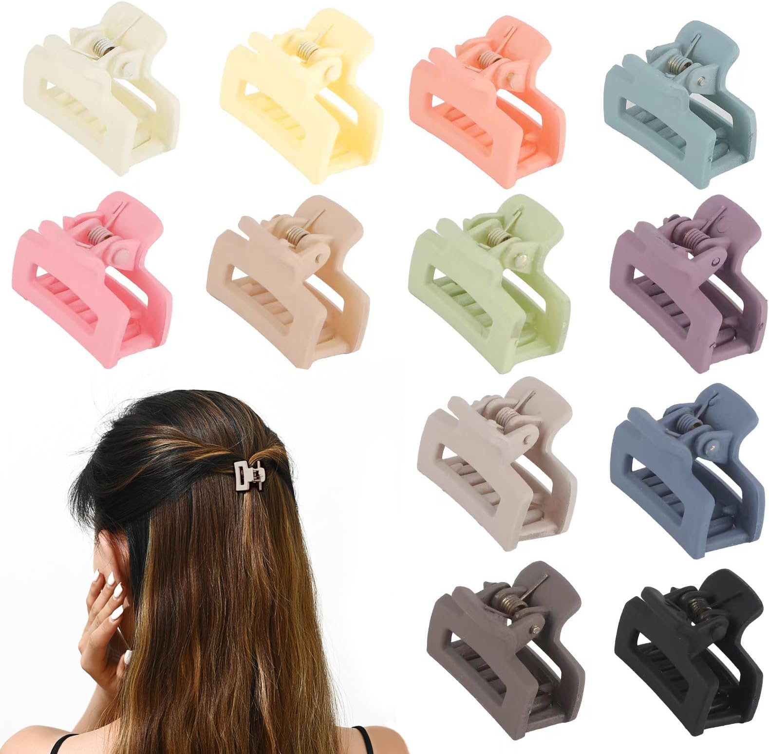 Amazon.com : Carede 1.2 inch Small Hair Clips Plastic Hairs Claws ...