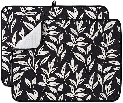 Amazon.com: FRESHMINT Printed Dish Drying Mats for Kitchen Counter 2 ...