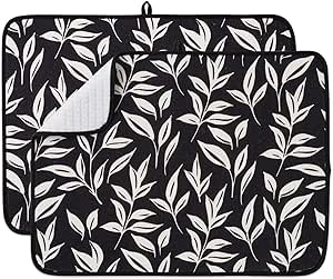 Amazon.com: FRESHMINT Printed Dish Drying Mats for Kitchen Counter 2 ...