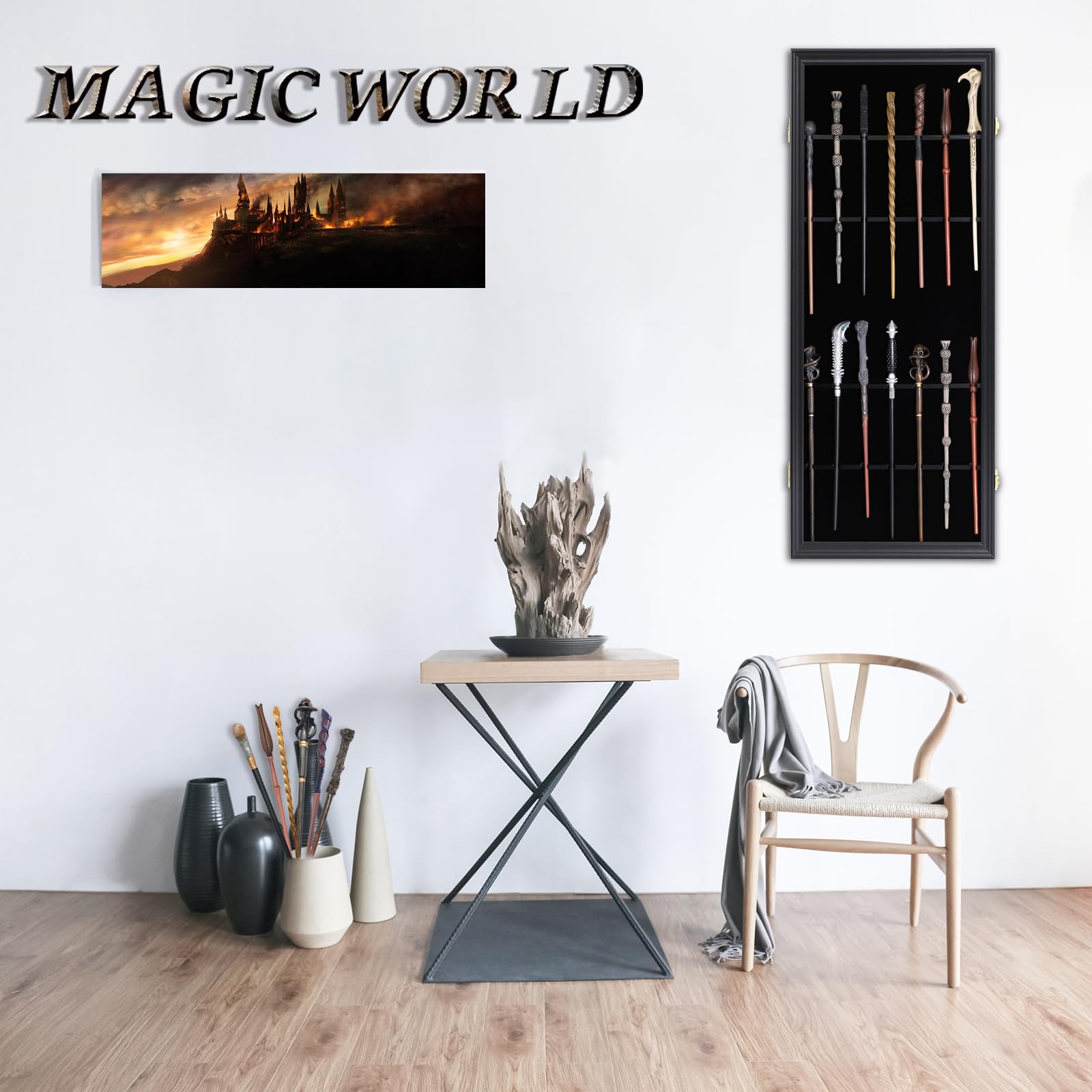 Lockable Wand Holder Rack Magic Wand Display Case - Lockable Wall Mount ...