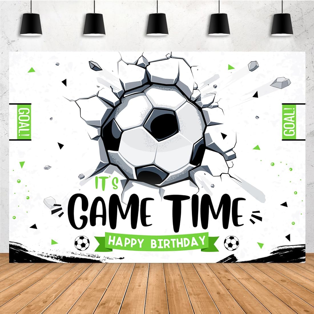 Amazon.com : Aperturee 7x5ft Soccer Happy Birthday Party Backdrop It's ...