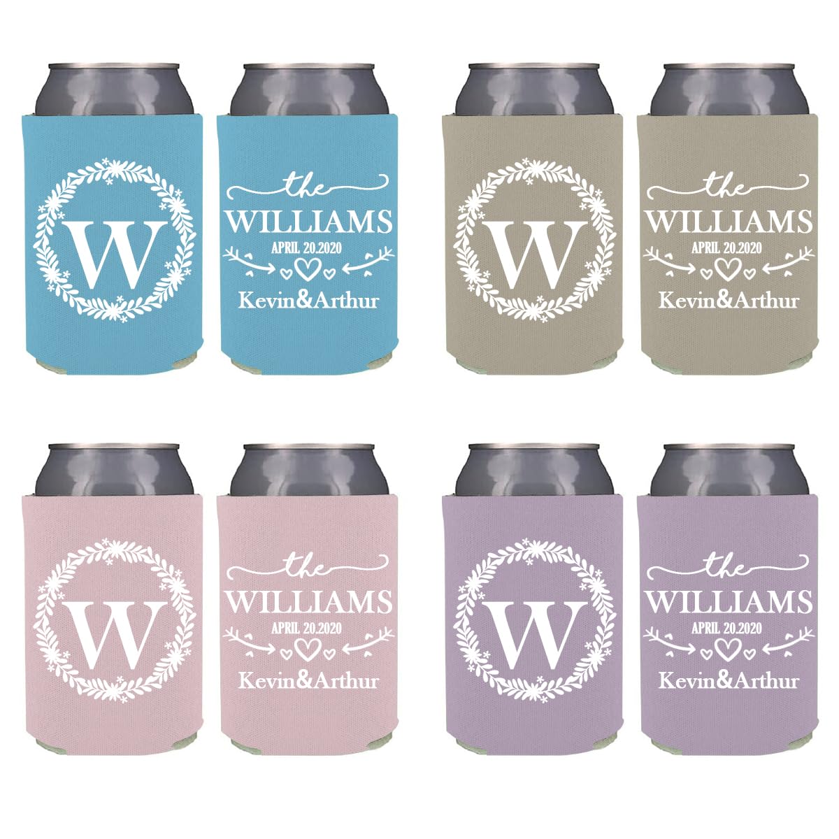Amazon.com: Personalized Wedding Can Coolers,100-Pack,Custom Name ...