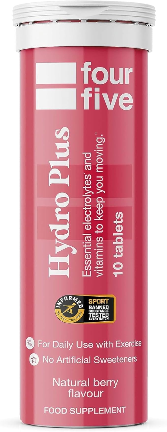 fourfive Hydration Tablets (Berry) Low Calorie Vitamin Electrolytes ...