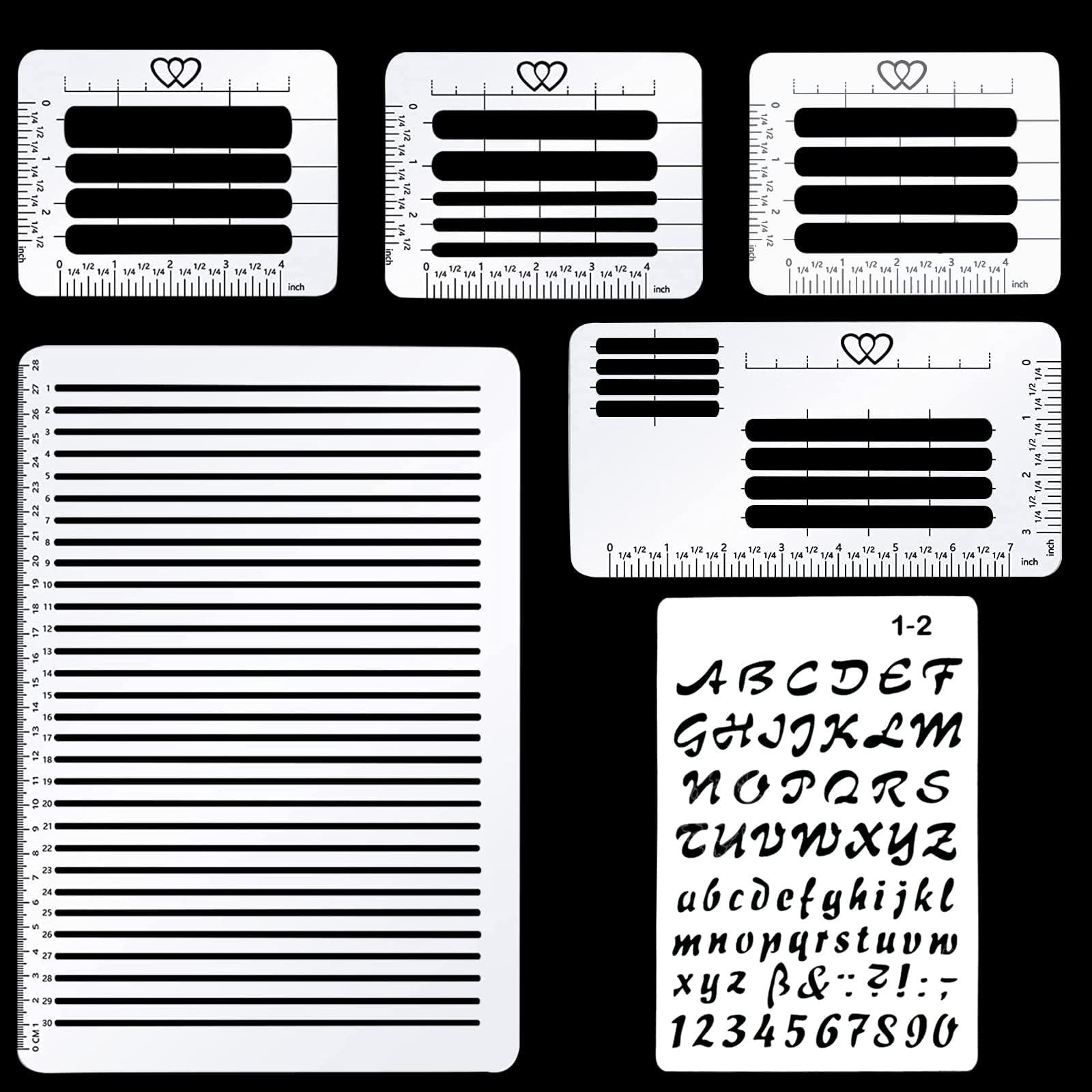 Amazon.com: SKATAN Lettering and Envelope Addressing Guide, 3 Stencil ...