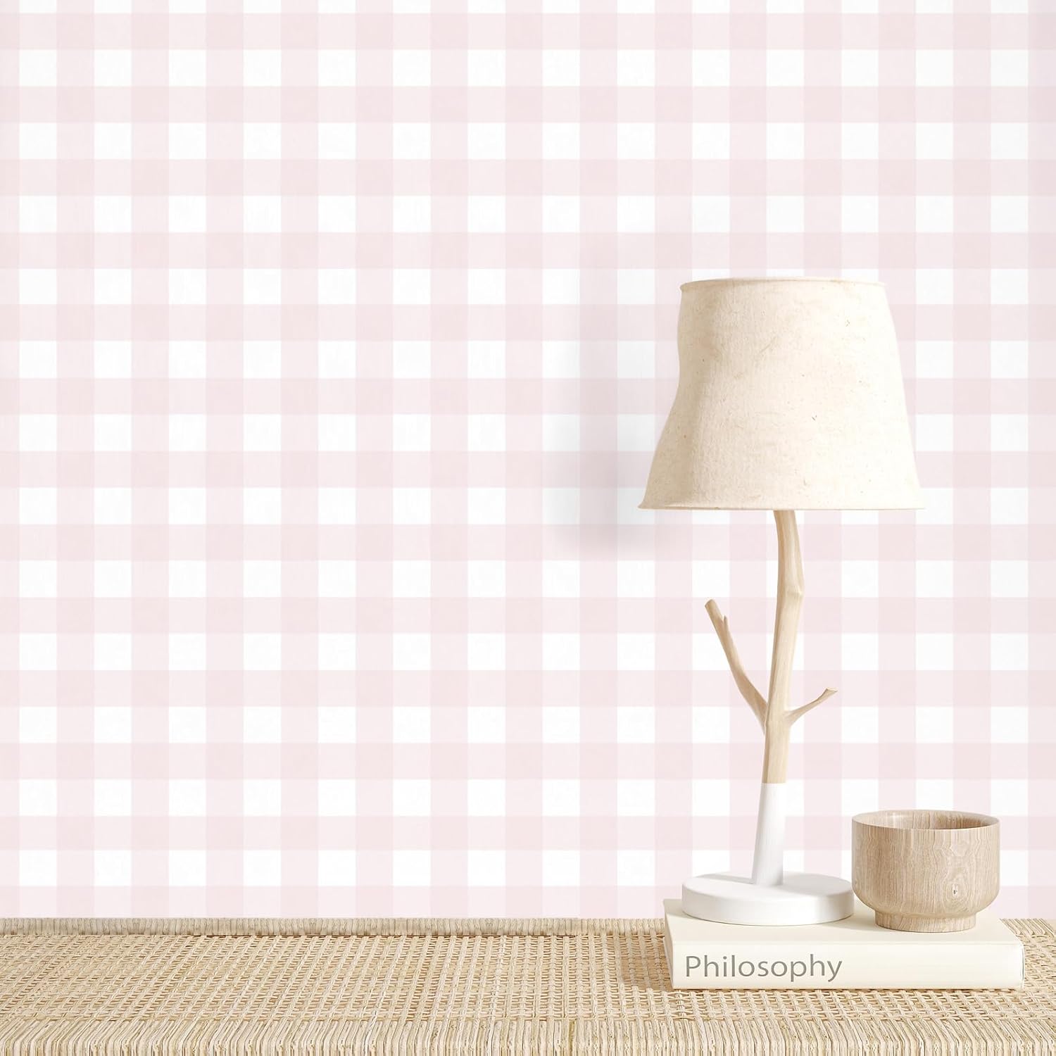 Cohoo Home Pink Plaid Peel and Stick Wallpaper Boho Plaid Contact Paper ...