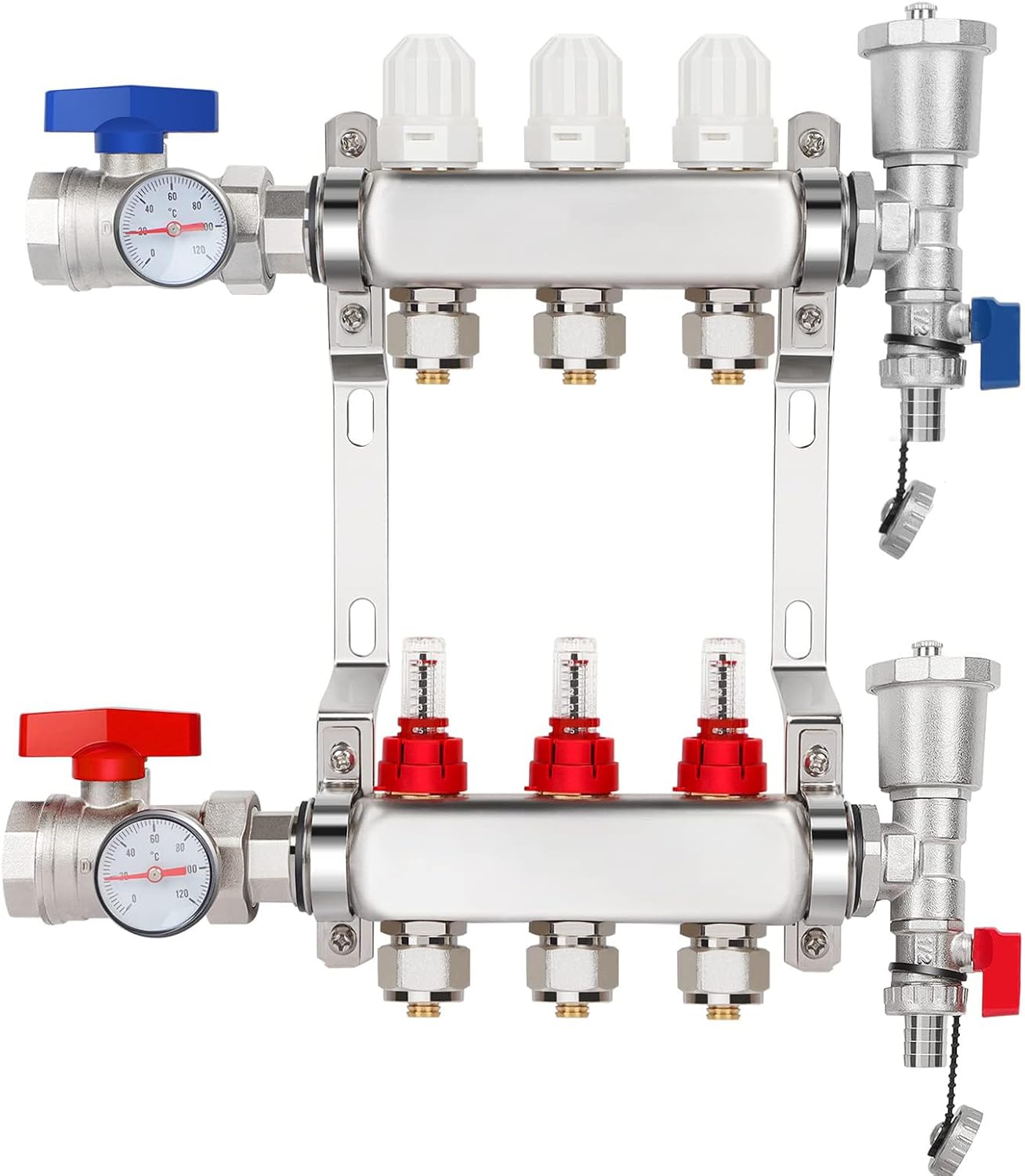 Amazon.com: YUFUYEK 3-Branch PEX/Radiant Heat Manifold ，1/2" PEX Tubing ...