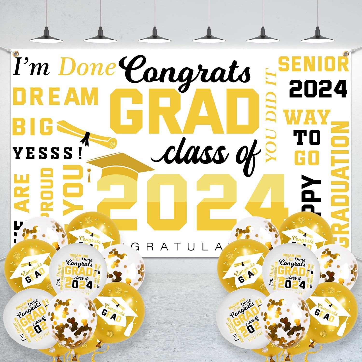 Amazon.com: Graduation Backdrop Class of 2024 Graduation Party ...