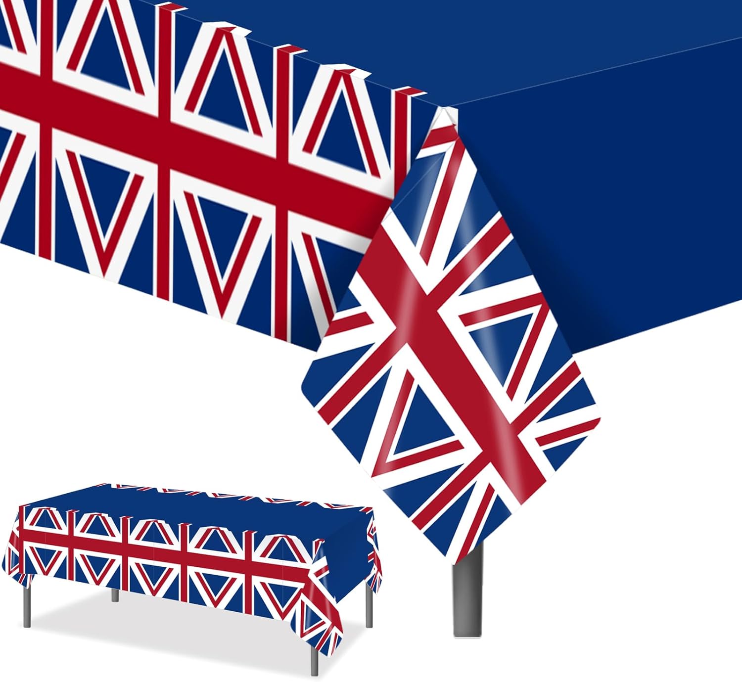 Amazon.com: BHNACIER 2 Pack Union Jack Party Table Cover British Flag ...