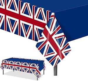 Amazon.com: BHNACIER 2 Pack Union Jack Party Table Cover British Flag ...