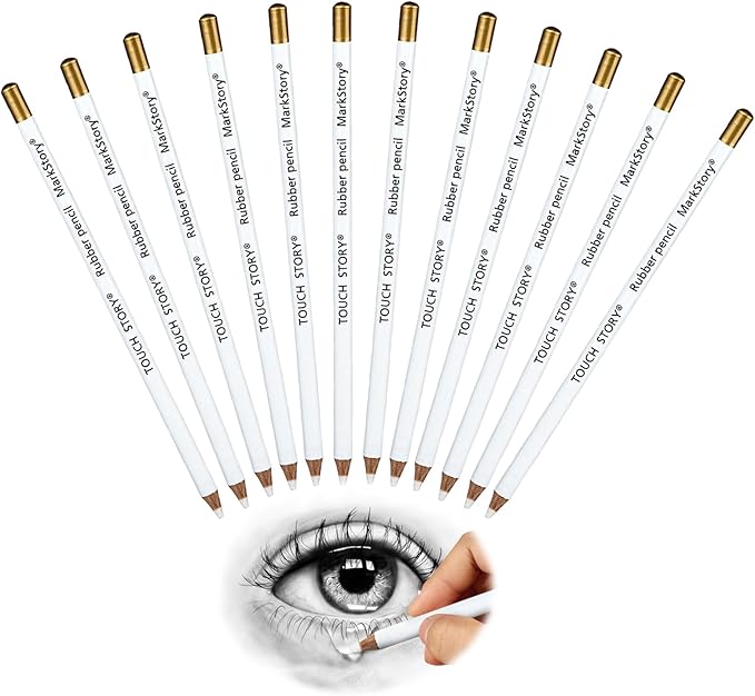 12 Pieces Pencil Eraser Set for Artists, Professional Highlight Drawing ...