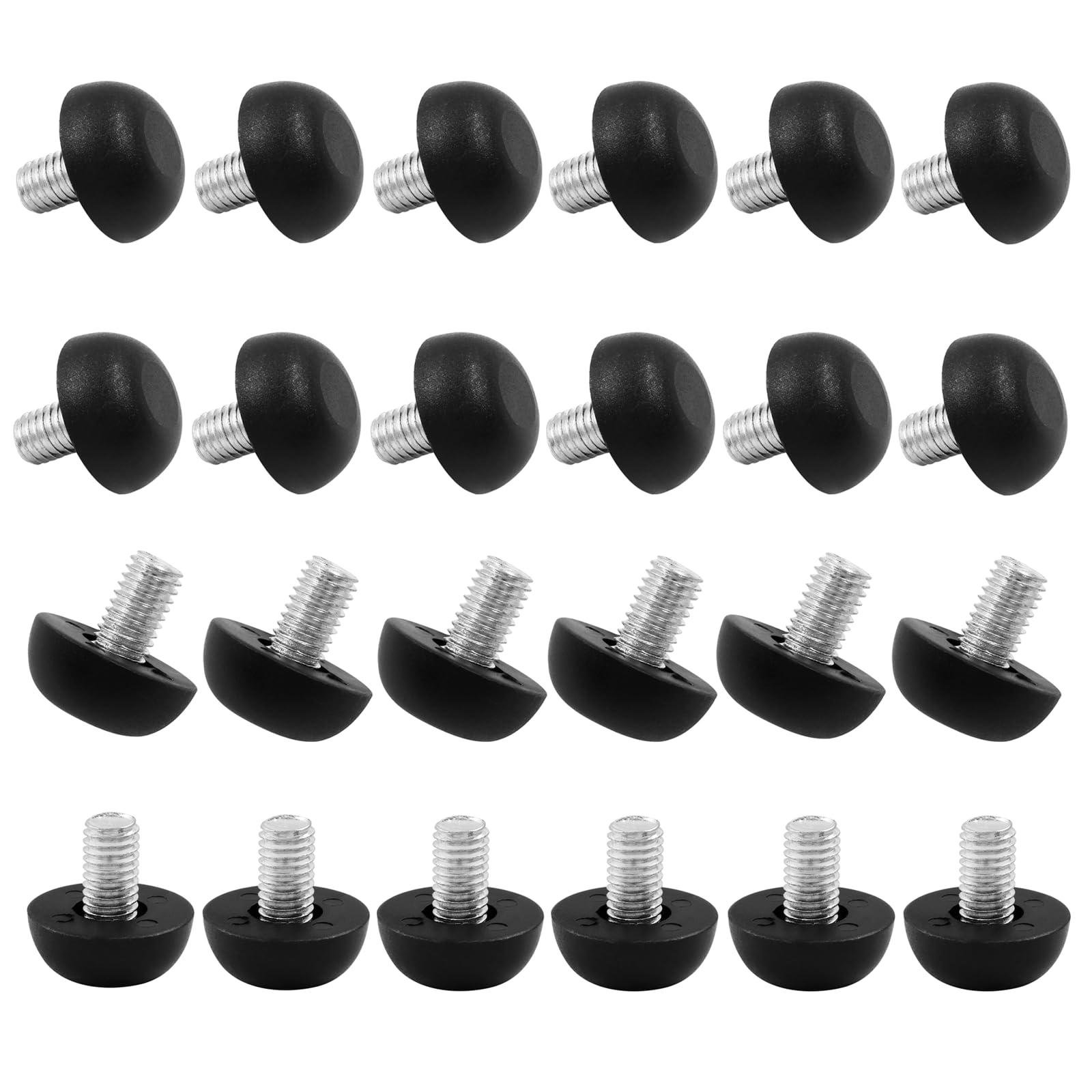 Litoexpe M8 Adjustable Threaded Furniture Leg Levelers, 24pcs Stainless ...