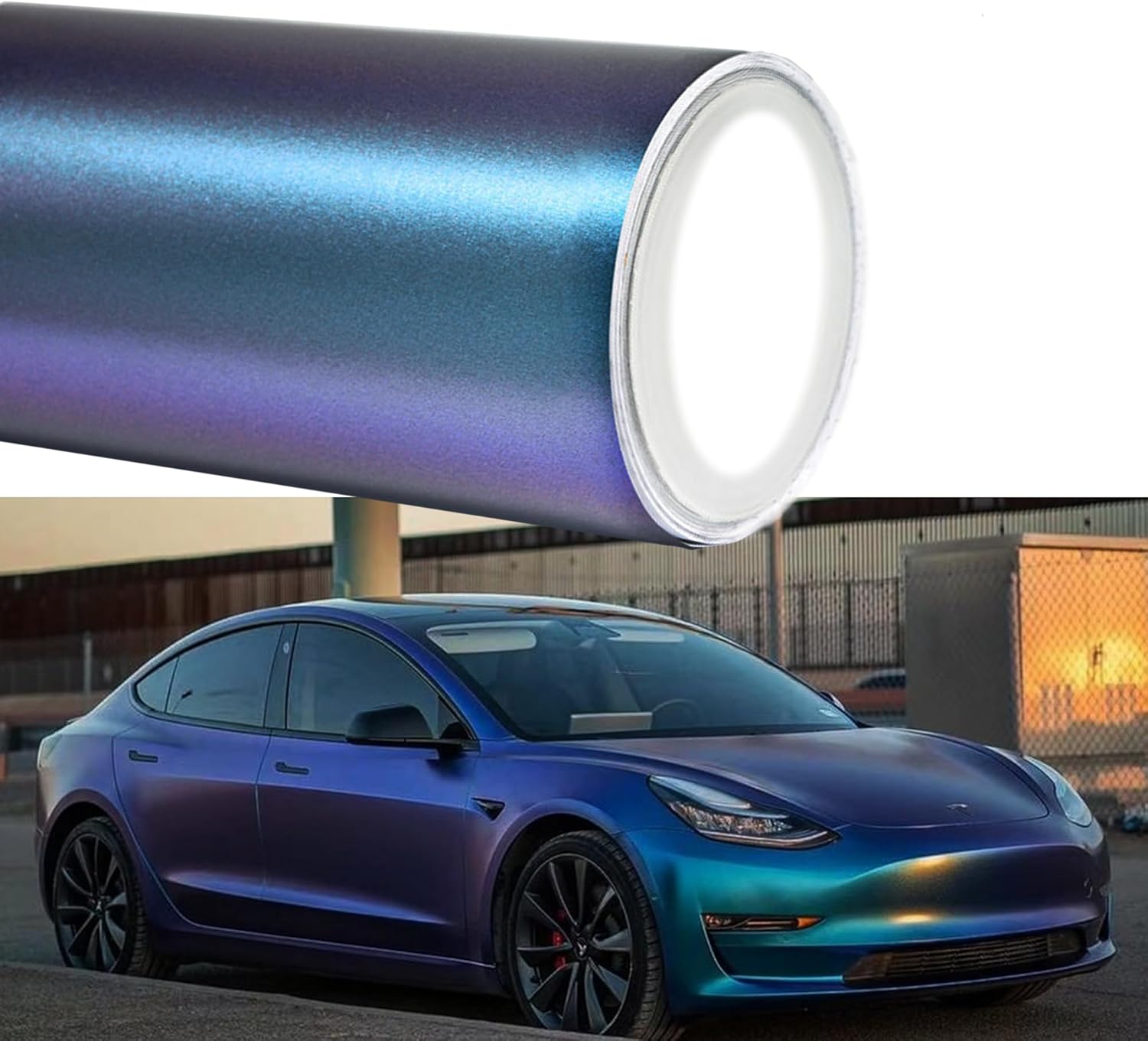 Amazon.com: Lypumso Chameleon Vinyl Wrap, Matte Blue to Purple Self ...