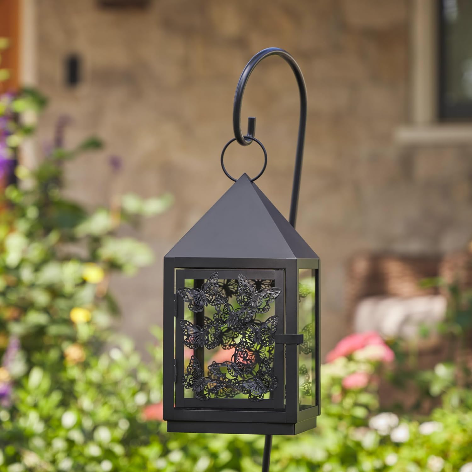 Amazon.com: Luminara - Outdoor Decorative Lantern & Shepherd's Hook - Black - Pack of 1-6x11.5 ...
